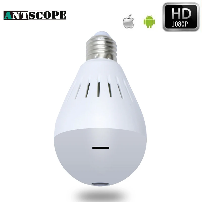 Antscope 960P HD WiFi CCTV Fisheye Bulb Lamp IP Camera 360 Degree Night ...