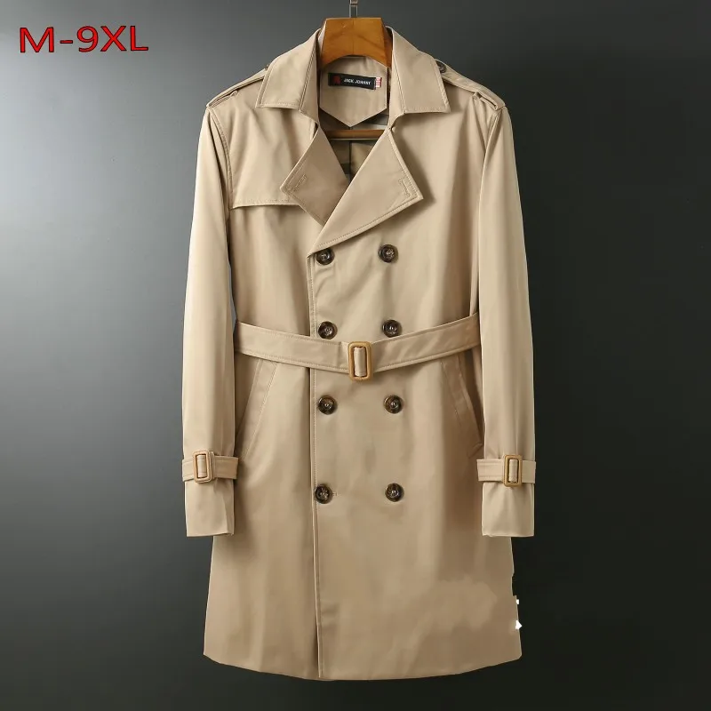 Winter Autumn Plus Size M 6xl 9xl 8xl Men Velvet Trench Turn Down
