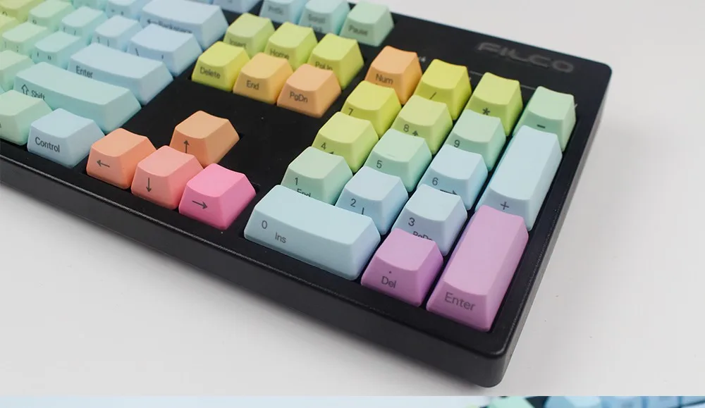 NPKC Rainbow Gradient Keycaps Thick PBT ANSI Layout OEM or Cherry ...