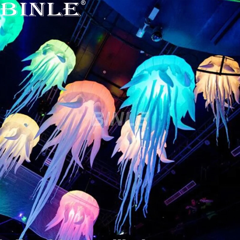 6pcs/pack 2.5m giant RGB colorful shinning inflatable led jellyfish for ...