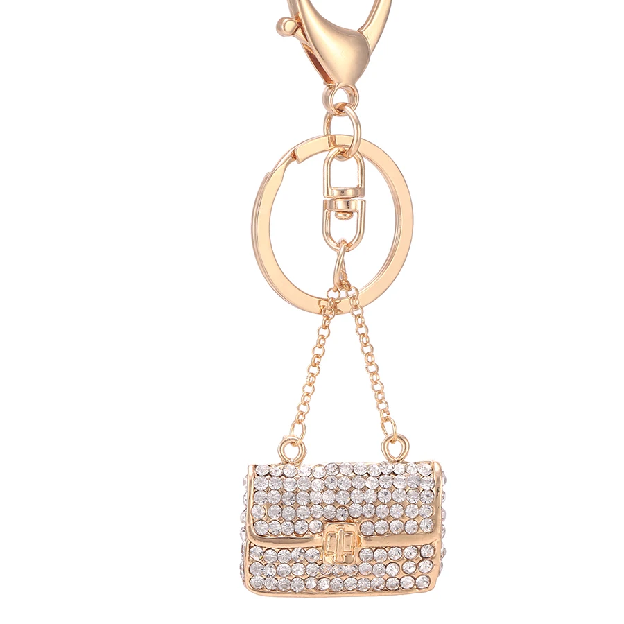 Beautiful Charm Handbag Styling Keychain Fashion Rhinestone Keyring ...