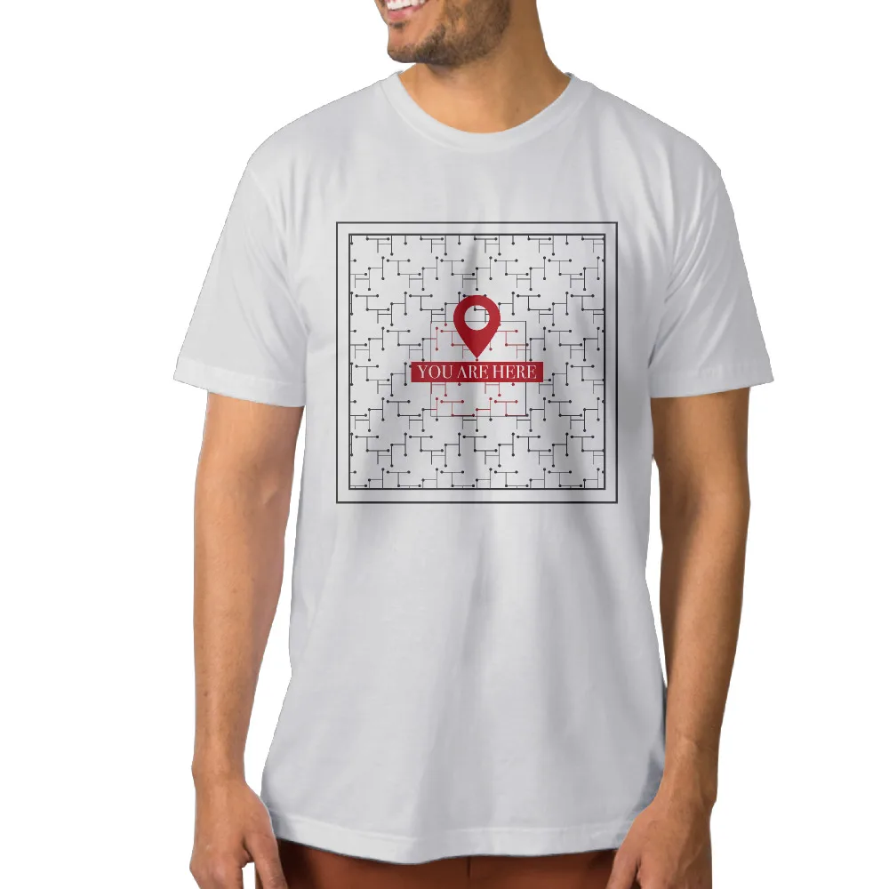 Man You Are Here Location Find You Round Neck Man T Shirt O Neck Cotton