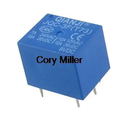 JQC 3F(T73) 5 Pin PCB Power Relay 9V DC Coil 7A 240V AC 10A 28V DC ...