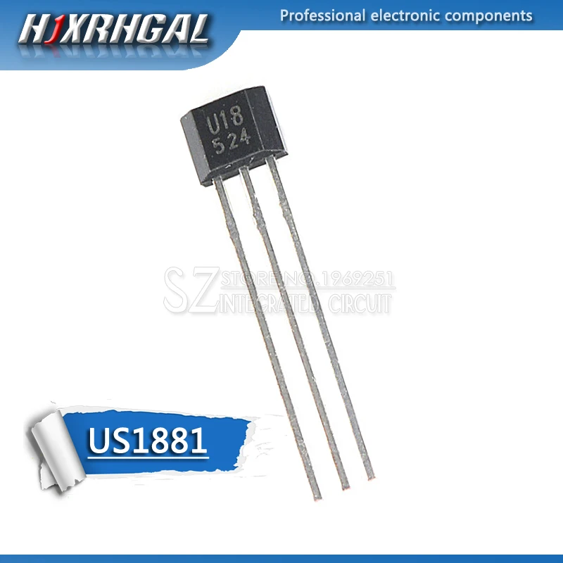 Sensor de efecto Hall U18 US1881 TO-92 OH188 1881 U18 TO92, Detector magnético, Sensor Hall ...