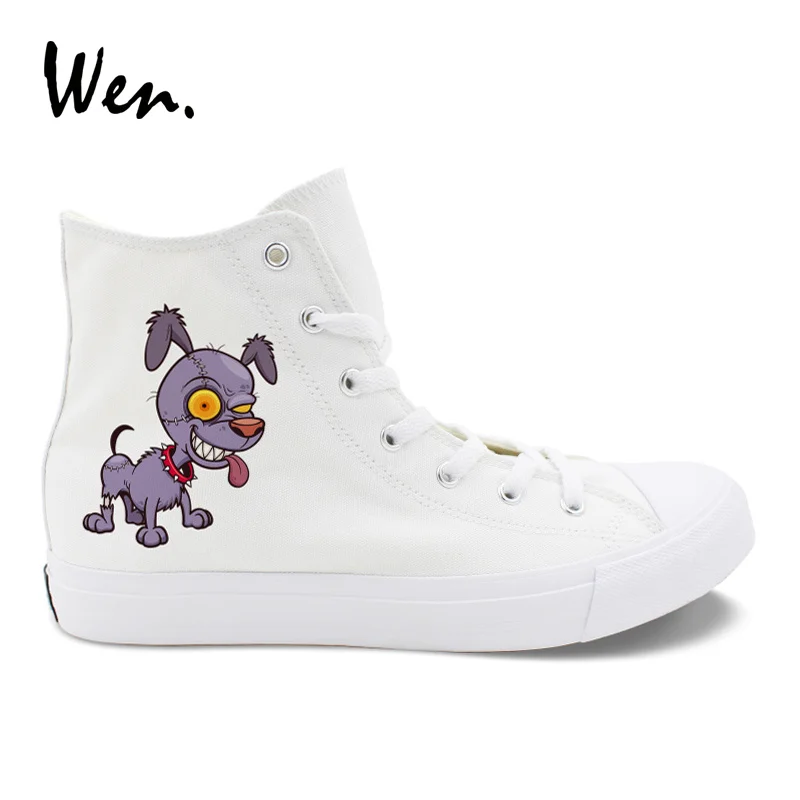 Wen-Boy-Girl-s-Shoes-White-High-Tops-Zombie-Style-Dog-Puppet-Design ...
