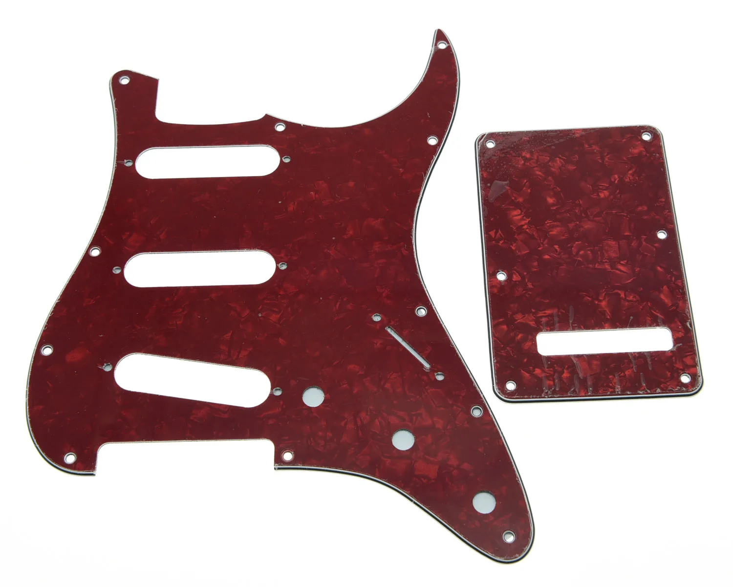 Red Pearl St Sss Pickguard With Back Set - Guitar Parts & Accessories ...