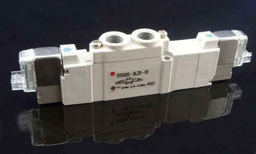SMC type 5 Way 3 Position Solenoid valve SY5320 Por size G1/8" SMC ...