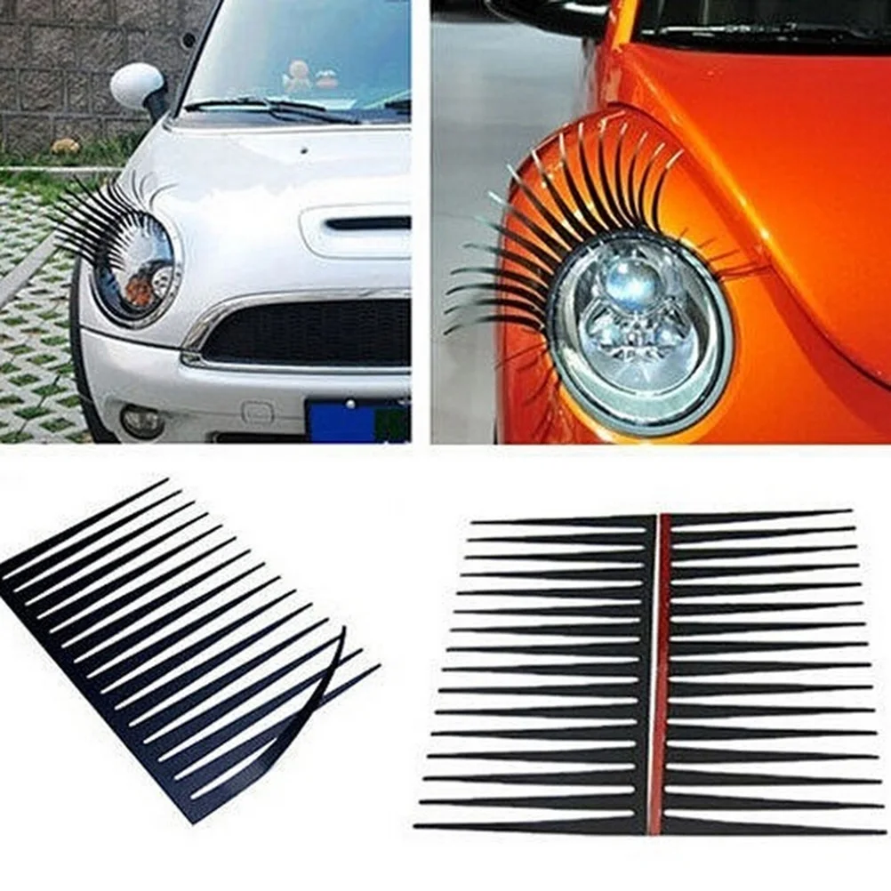 מוצר - 2pcs 3D Charming Black False Eyelashes Fake Eye Lash Sticker Car ...