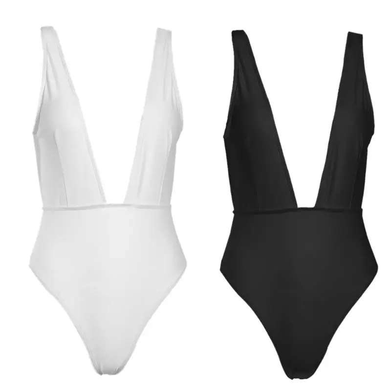 Women Sexy One Piece Polyester Swimsuit Halter Suit Solid Padded