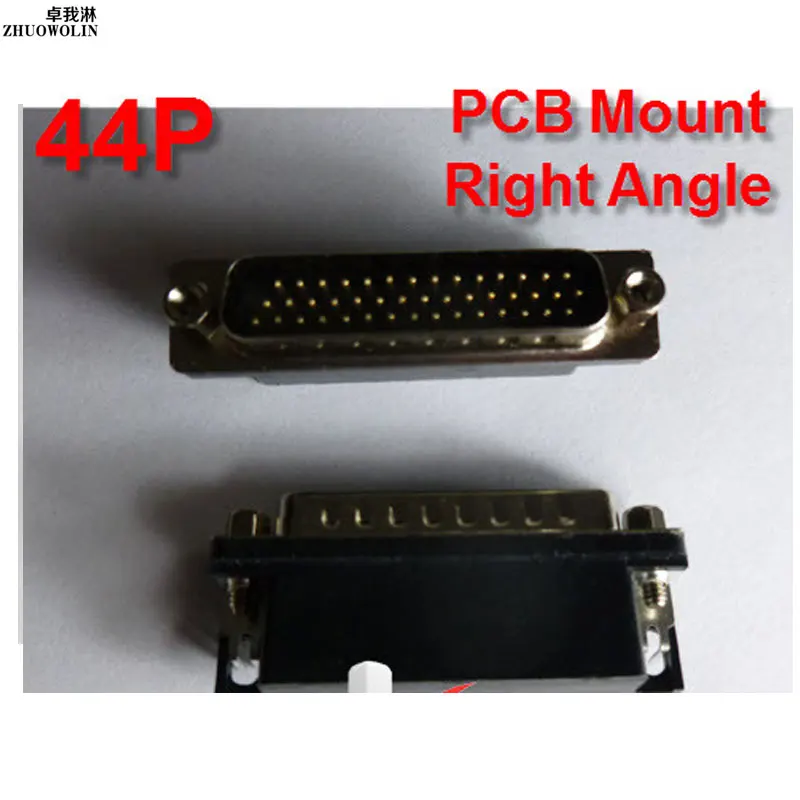 5PC/Lot DB44 44 Pin D Sub Male Connector 90 Degree Right Angle Serial ...