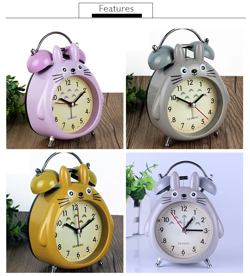 Totoro Cartoon Style Alarm Clock - KawaiiMerch.com