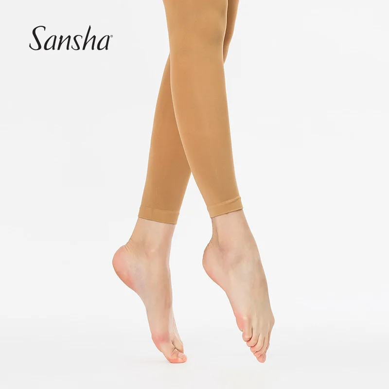 Sansha 2017 New Adults Girls Footless Dance Tight Nylon Spand Light Tan