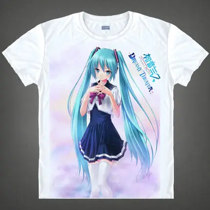 Hatsune Miku Cosplay T shirt Printed Hatsune Miku Characters White ...