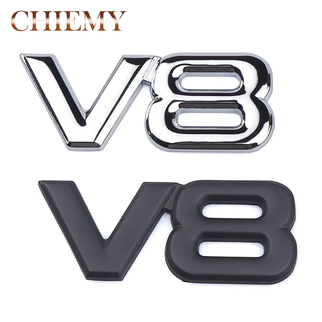 Metal 3D V8 Engine Displacement Car Badge V8 Emblem Logo Sticker V8 ...