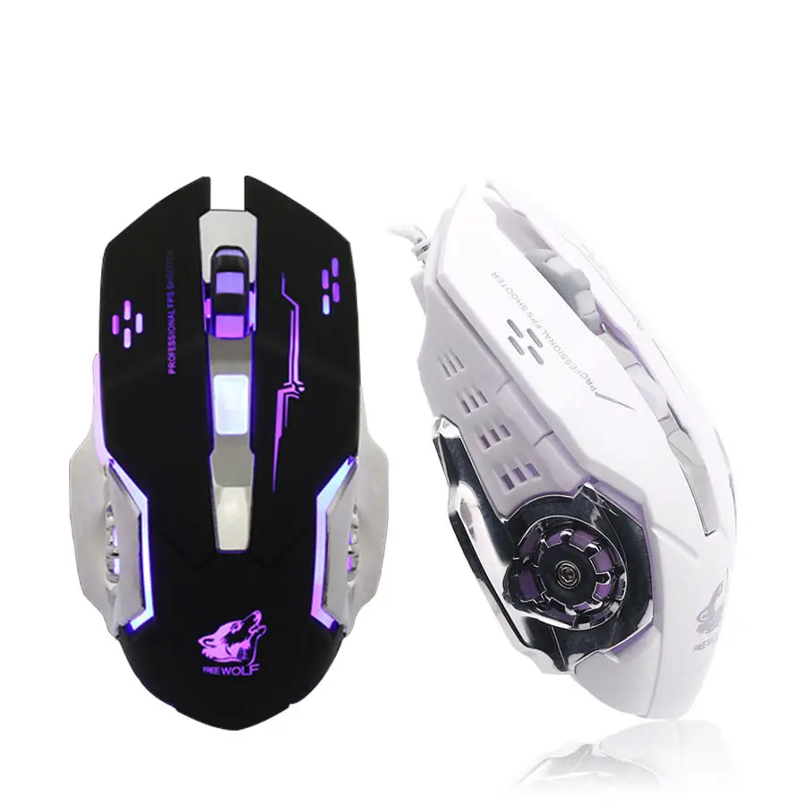 Silence Wired Gaming 6 Button Cool LED Optical USB Professional Gamer ...