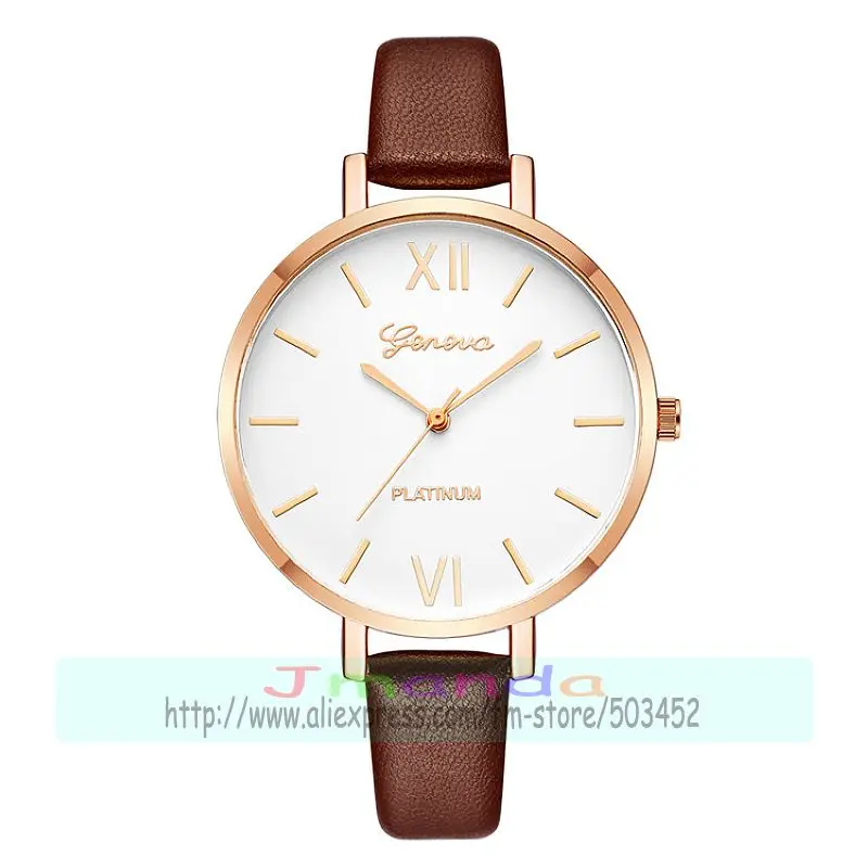 100 шт/партия geneva-601 модный Мини кожаный ремень женские кожа часы ...
