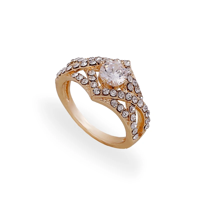 New Luxury Women 's Rose Gridly Zircon Ring Inlaid Zircon Ring For ...