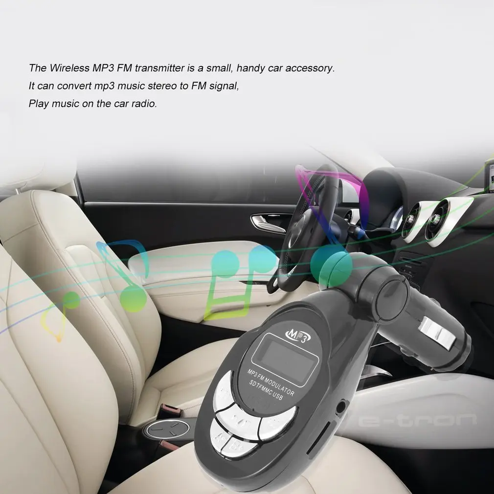 4 in1 Car MP3 Player Wireless FM Transmitter Modulator USB CD MMC ...
