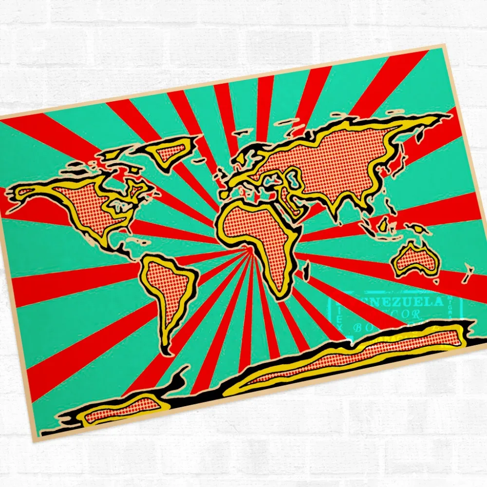 Aliexpress.com : Buy The World Map Pop Art Classic Vintage Retro Kraft ...