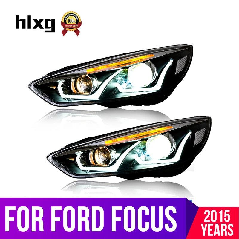 hlxg Auto Lamps For Ford Focus 2015 Car Headlight Assembly for LED DRL ...
