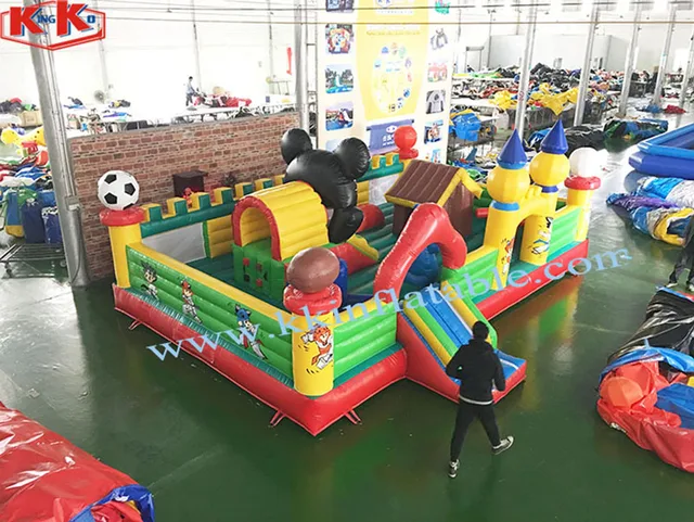 Sport theme inflatable bouncy playground inflatable bouncer with slide ...