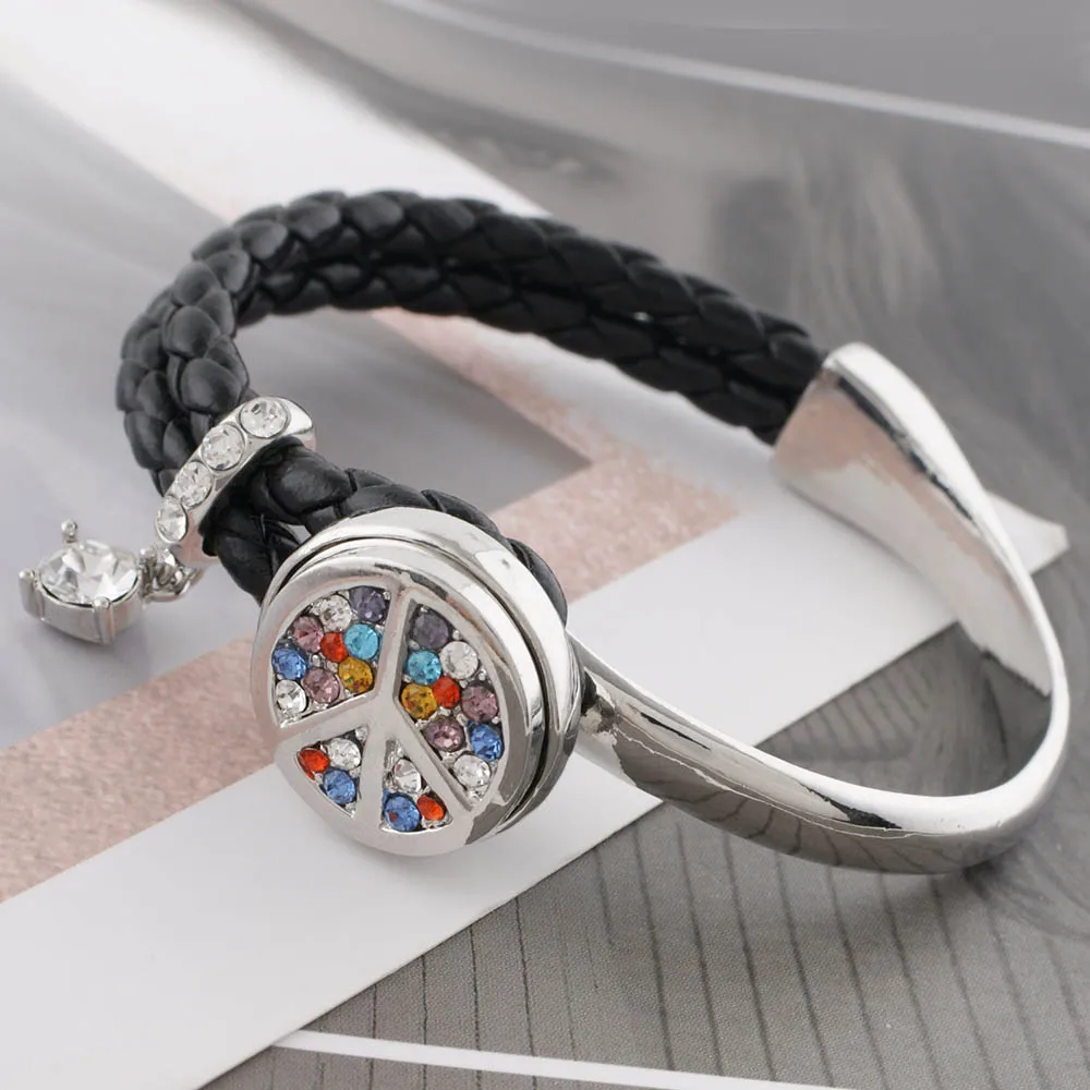 Bracelets Leather Charm Bracelet Braided Chain Cuff Bangle Women Men ...