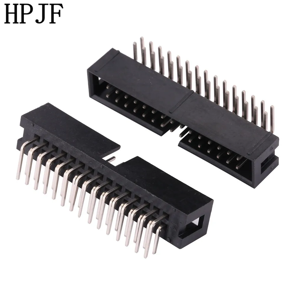 10PCS Pitch 2.54mm 2x15Pin DC3 30 Pin Right Angle Male Shrouded PCB IDC ...