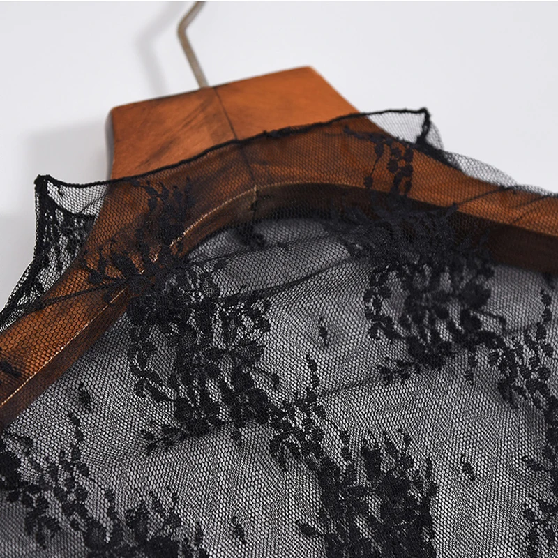 FREE SHIPPING !! Women Lace Floral Embroidery Mesh Blouses Shirt JKP642 ...