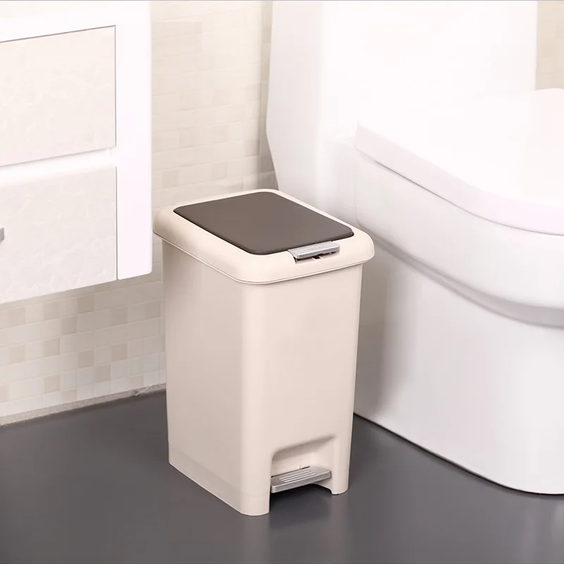 10L Pressing Foot Pedal Dual Function Double Cap Foot Trash Dustbin ...