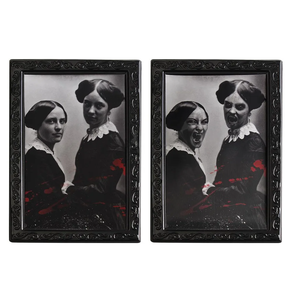 3D Lenticular Horror Portrait Picture Photo+Frame Spooky Changing Face ...