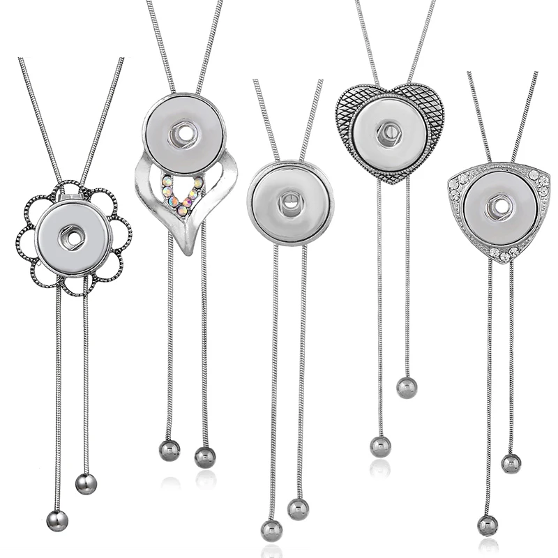 New Metal Adjustable Necklace 70cm Charm Beauty Round Button Fit Diy ...