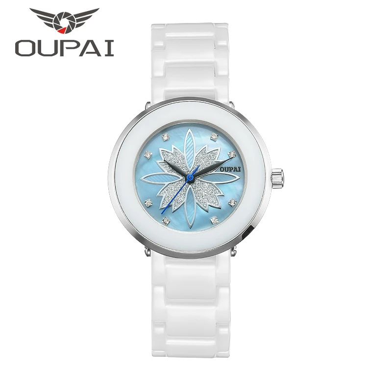 OUPAI-ceramics-woman-watch-Lucky-Clover-Shell-face-design-fashion ...