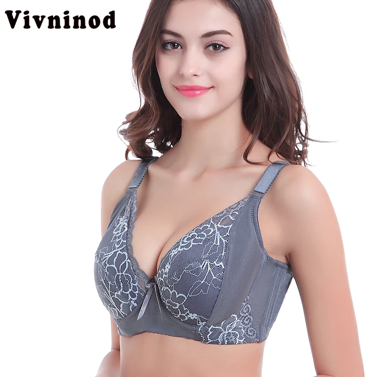 핫 세일 플러스 사이즈 브래지어 코튼 풀 컵 여성 섹시 레이스 푸시 업 브래지어 새로운 원피스 사이드 수집 D 컵 얇은 컵 C D E 브래지어 2020plus Size