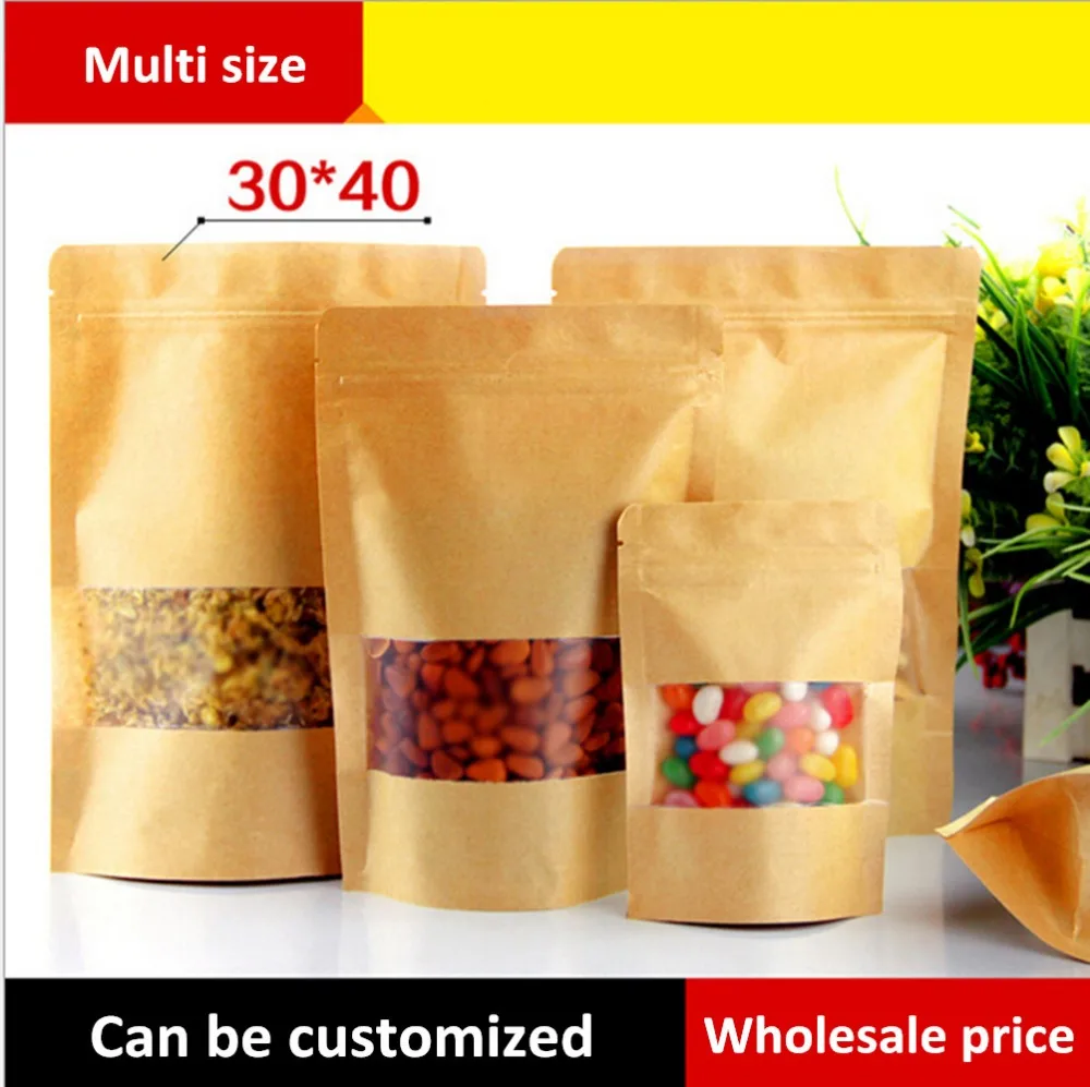 10PCS High Quality 30X40cm Frosted Kraft Paper Valve Bags Semi ...