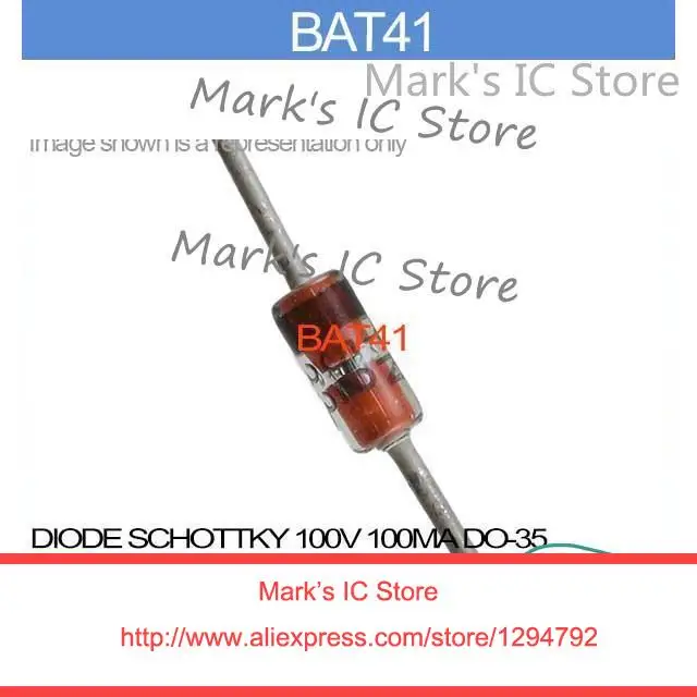 BAT41 DIODE SCHOTTKY 100V 100MA DO 35 BAT4 41 BAT 41 BAT 41|diode ...