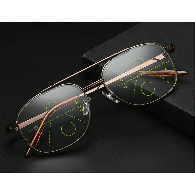 MINCL 2018 Vintage Full Frame Progressive Multi Focus Reading Glasses 