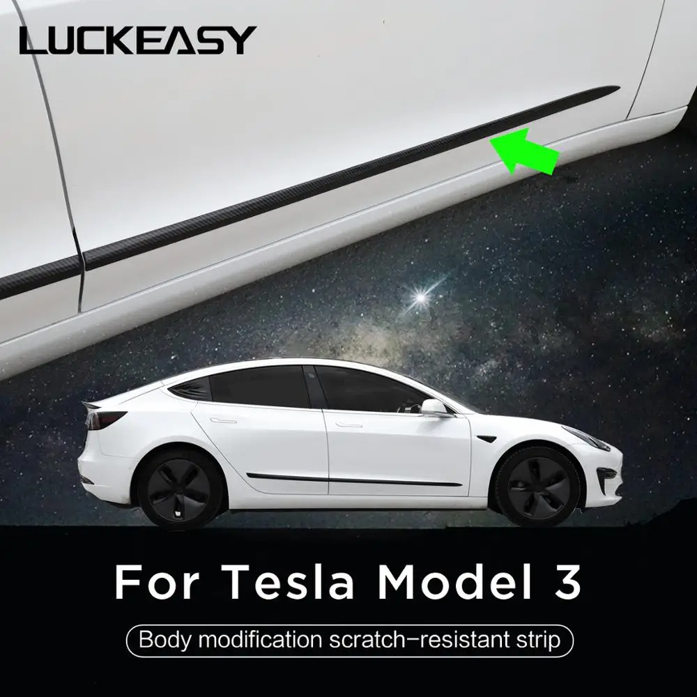 For Tesla Model 3 Stainless steel door anti scratch trim strip anti ...