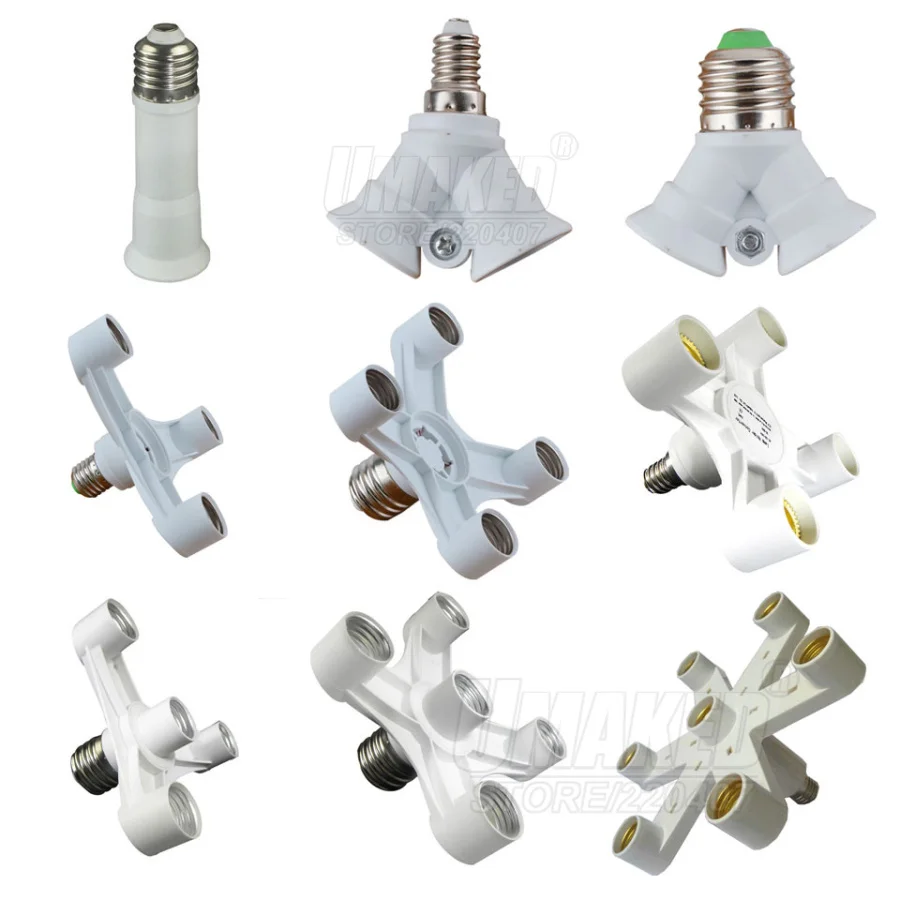 6 모델 Led 소켓 어댑터 E14 Led 램프 홀더 20 개 E27 램프베이스 지연 플라스틱 전구 소켓 베이스 램프 홀더