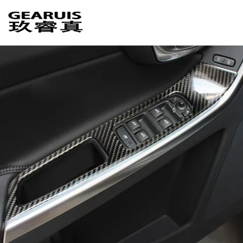 carbon fiber Car styling door armrest panel cover trim window glass ...