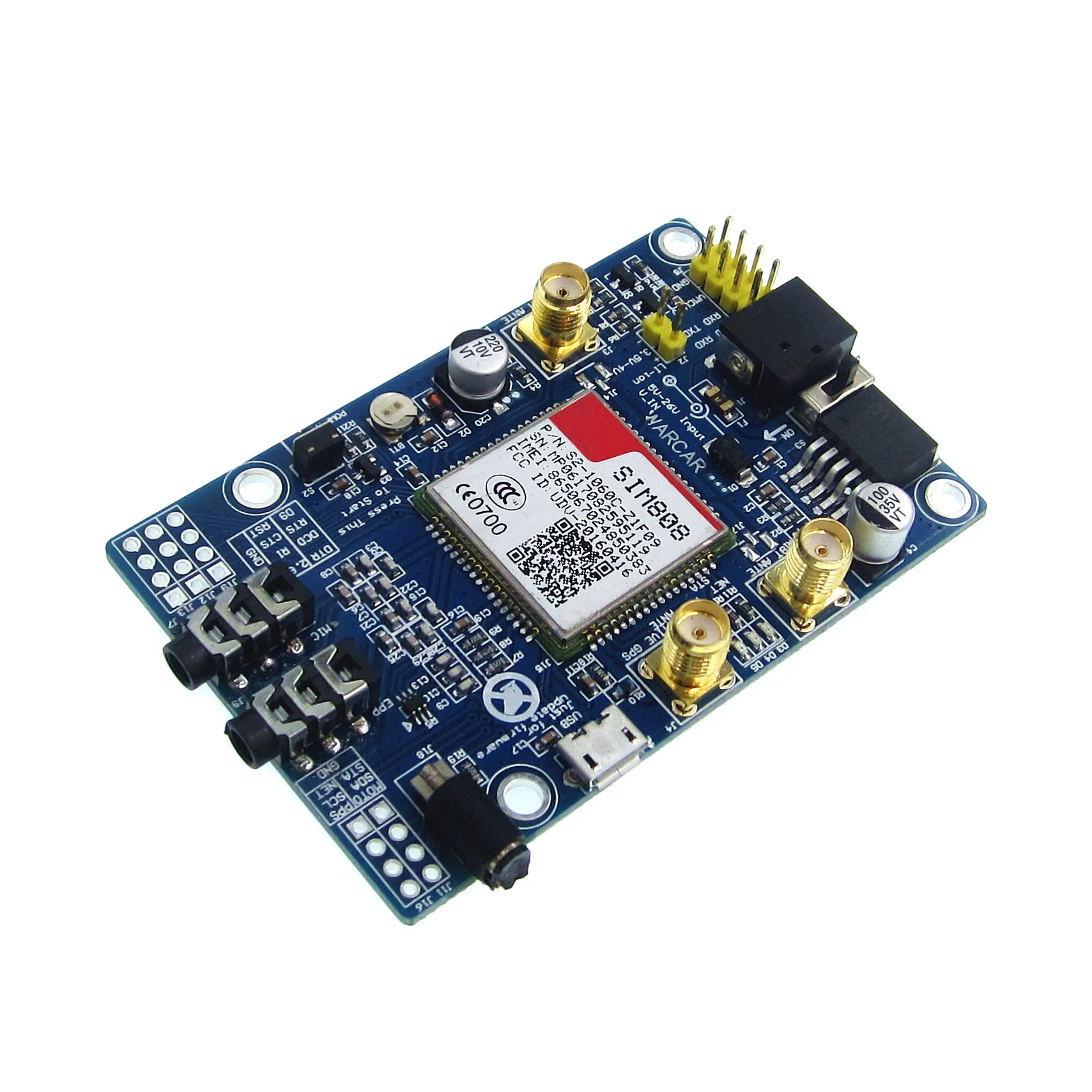 Generic SIM808 Module GSM GPRS GPS Development Board IPX SMA With GPS ...