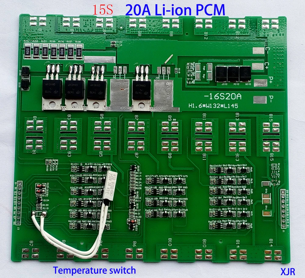 15S 20A lipo lithium Polymer BMS/PCM/PCB battery protection board for ...