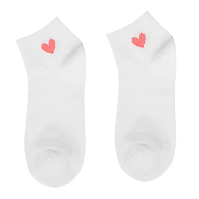 Cotton Women’s Socks with Lovely Hearts Print