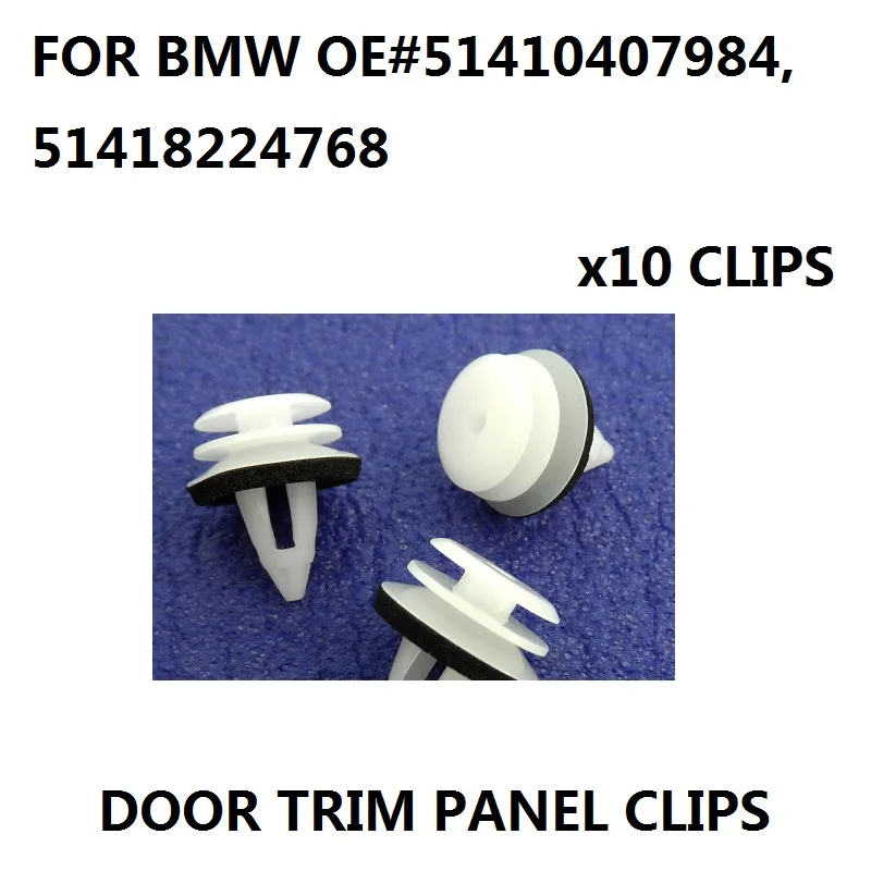x10 For BMW Interior Plastic Trim Clips Front & Rear Door Card Panel ...