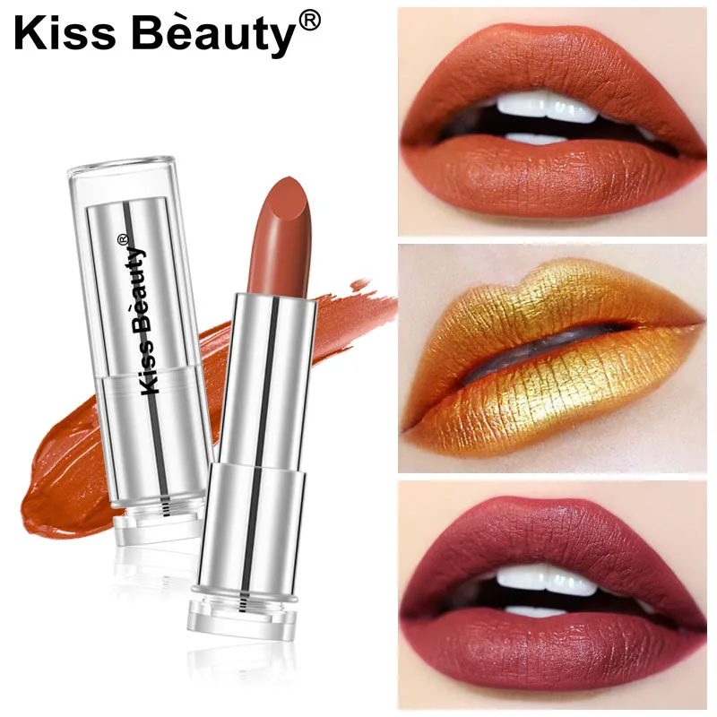 KISS BEAUTY Brand Smooth Lipstick Matte Long Lasting Makeup Waterproof ...