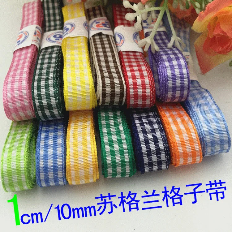 Wholesale Small Grid Ribbons! Free Shipping 50 yards 1cm wide Checked ...