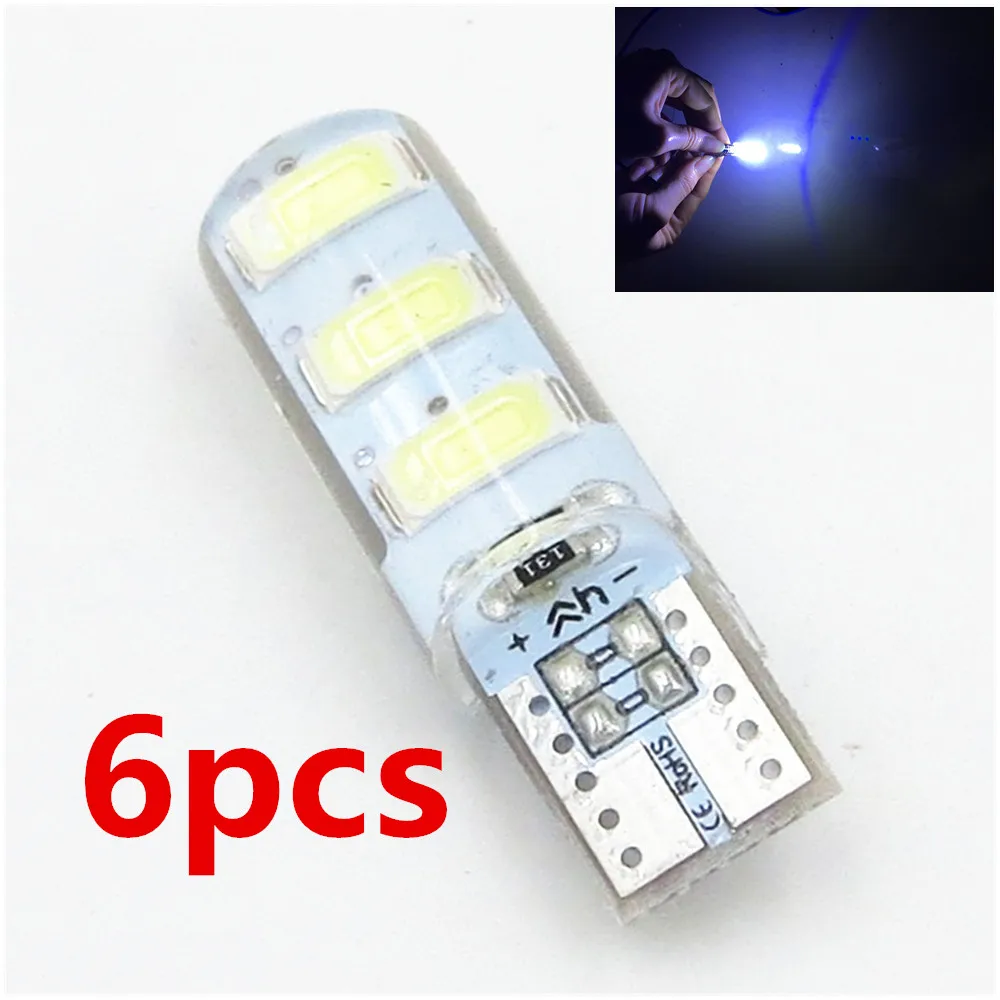 XYIVYG 6x T10 W5W 6 SMD 5730 Led Silicone Car Light Silica Gel ...