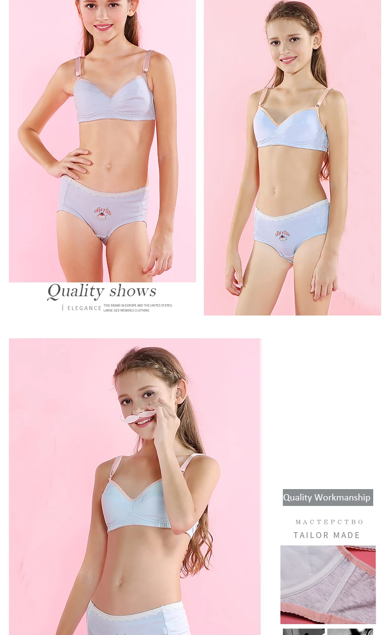 Envío libre Feichangzimei muchacha adolescente ropa interior de algodón una taza formación Bras ...