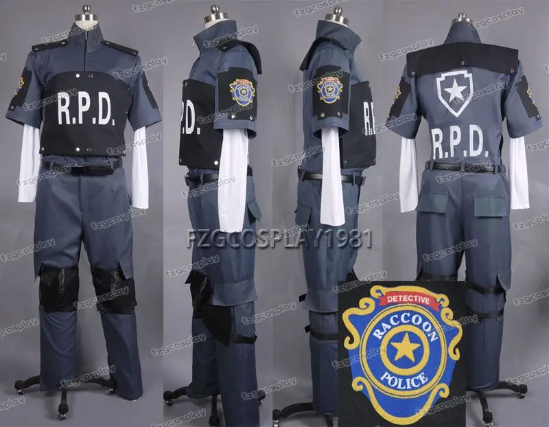 Resident Evil 4 Leon Scott Kennedy's R.P.D. Uniform Cosplay Costume on ...