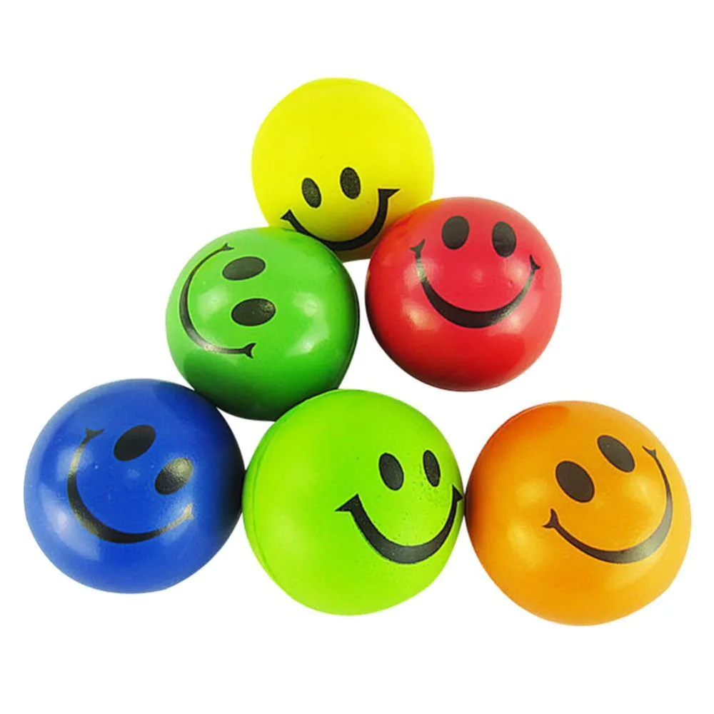 2Pcs Random ball Mini Lovely Smile Face Relaxable Outdoor Hand Wrist ...