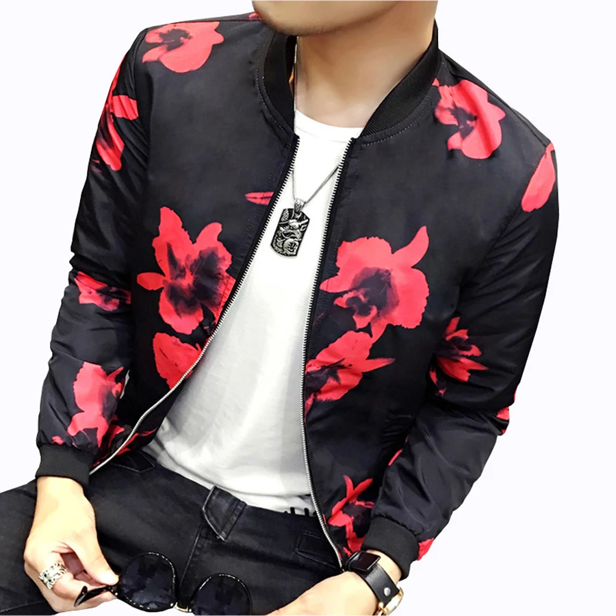 Jackets Men 2016 Autumn New Fashion Trend Men Flower Jacket Simple ...